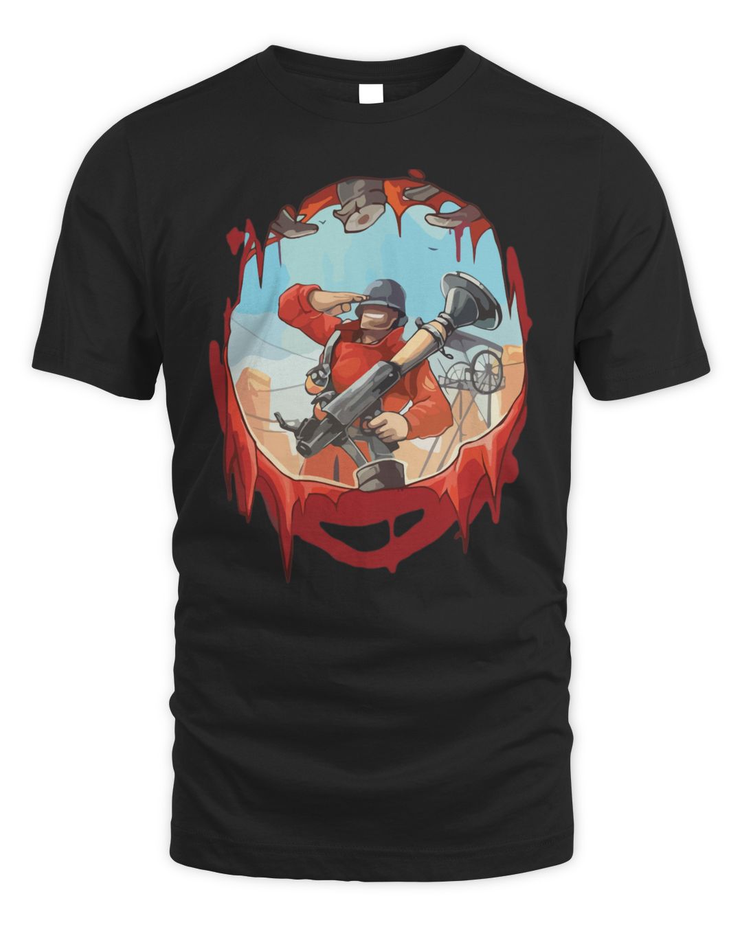 Team Fortress 2 Merch Bang Soldier Salute Shirt